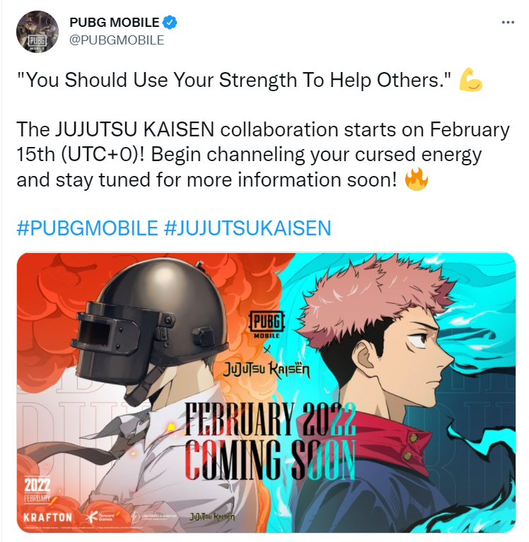 Siêu phẩm hợp tác giữa PUBG Mobile và Jujutsu Kaisen thông báo chính ...