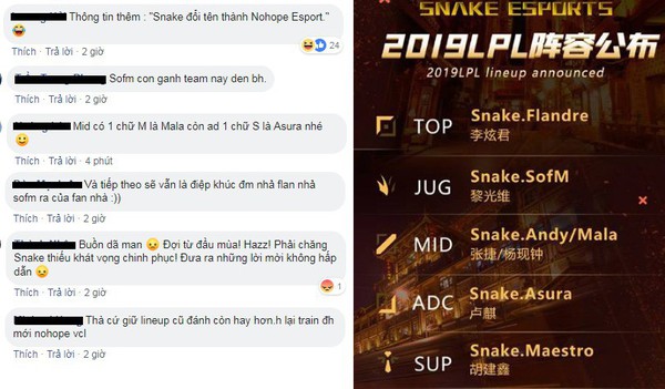 Phản ứng của fan hâm mộ trước những đồng đội mới "vô danh" của SofM: Snake Esports đổi tên thành ...