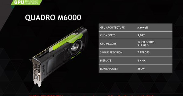 Nvidia giới thiệu M6000 - VGA khủng nhất dòng Quadro